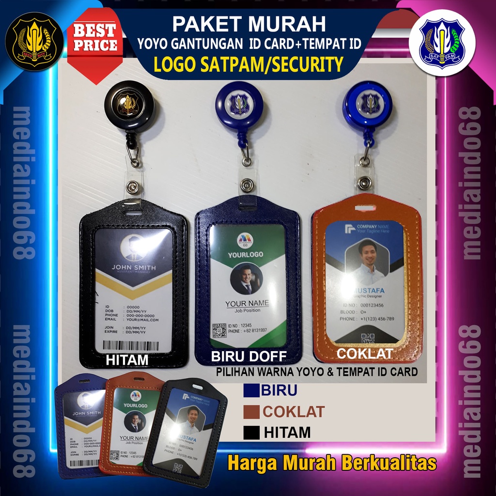 Jual GANTUNGAN YOYO ID CARD-KULIT SINTESIS LOGO SATPAM-SCURITY | Shopee ...