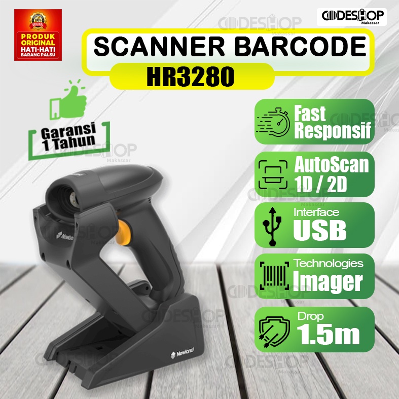 Jual SCANNER 2D BARCODE OMNI NEWLAND HR3280 - HR 3280 SETARA ZEBRA ...