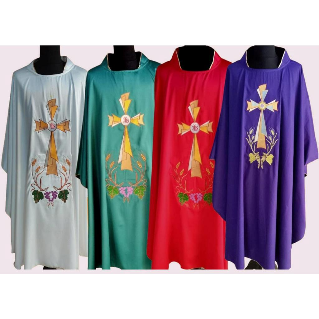 Jual Jubah Imam Katolik/Kasula Pastor/Kasula Bordir Salib | Shopee ...