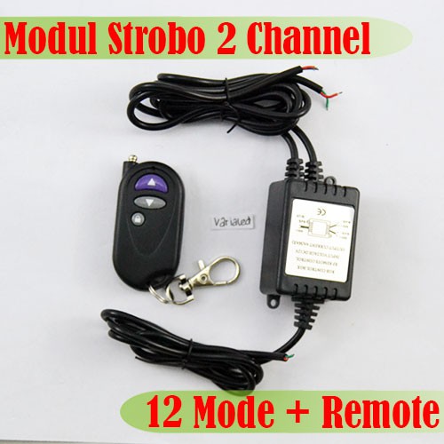 Jual Modul Strobo LED 2 Channel 12 Mode Remote RF 48W 12V Mobil Motor ...