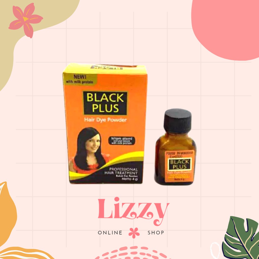 Jual Black Plus Hair Dye Powder Bubuk Cat Pewarna Rambut Hitam Alami 4g ...