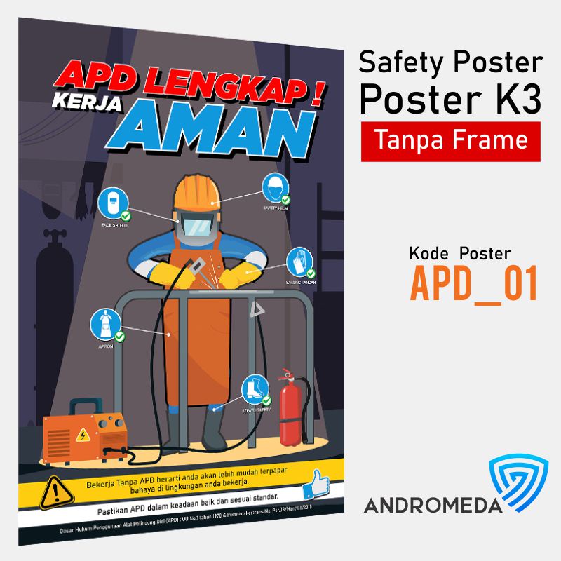 Jual Safety Poster : Pengelasan Hot Work Panas APD_60x80 cm | Shopee ...