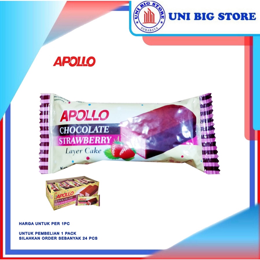 Jual Apollo Layer Cake Chocolate Pandan Blueberry Strawberry 18 Gr Pc ...