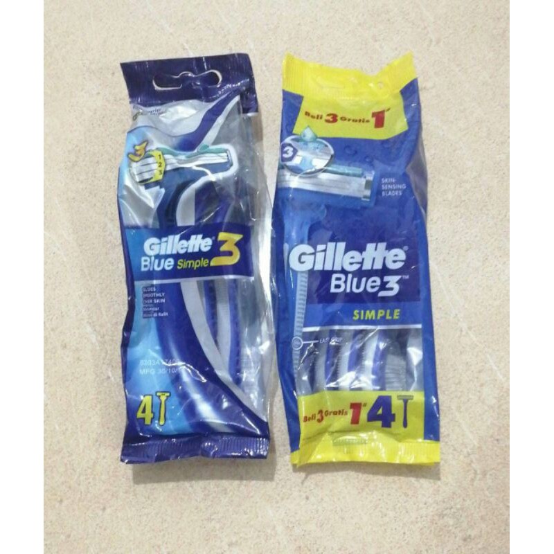 Jual Gillette Blue Simple 3 Razor isi 4 pcs | Shopee Indonesia