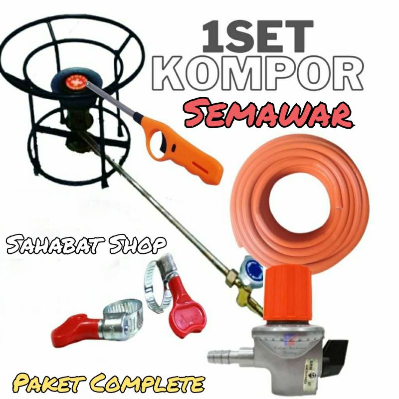 Jual PAKET LENGKAP 1SET KOMPOR GAS SEMAWAR - SELANG REGULATOR JAGRAK ...