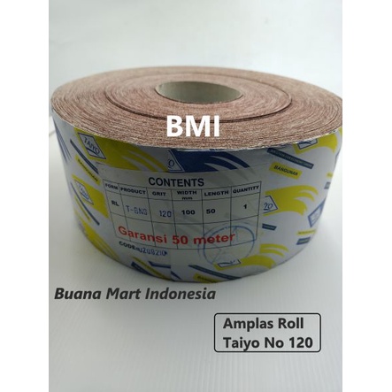 Jual Amplas Roll Taiyo No 120 | Amplas Meteran Grit 120 | Amplas Besi ...