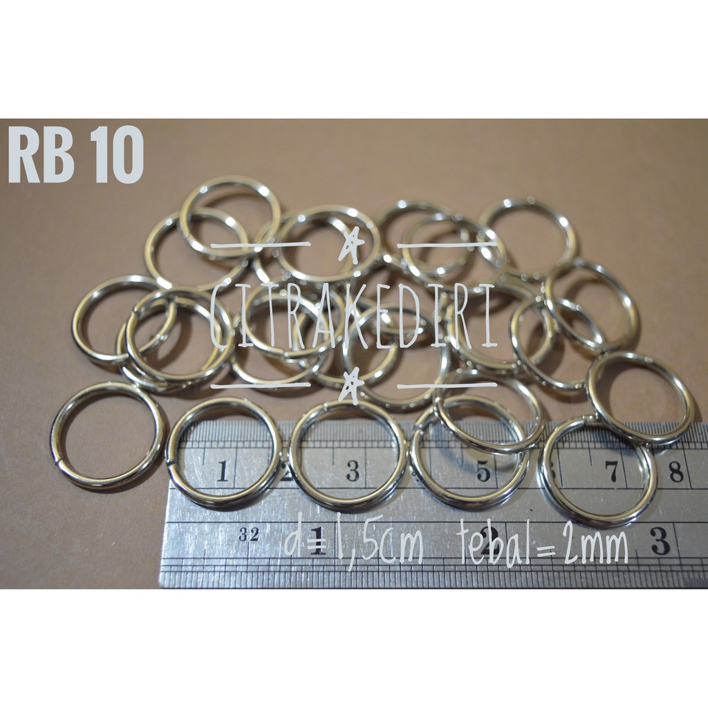 Jual Ring bulat 1.5 cm 2 mm warna nikel - aksesori tas ( 20 biji ...