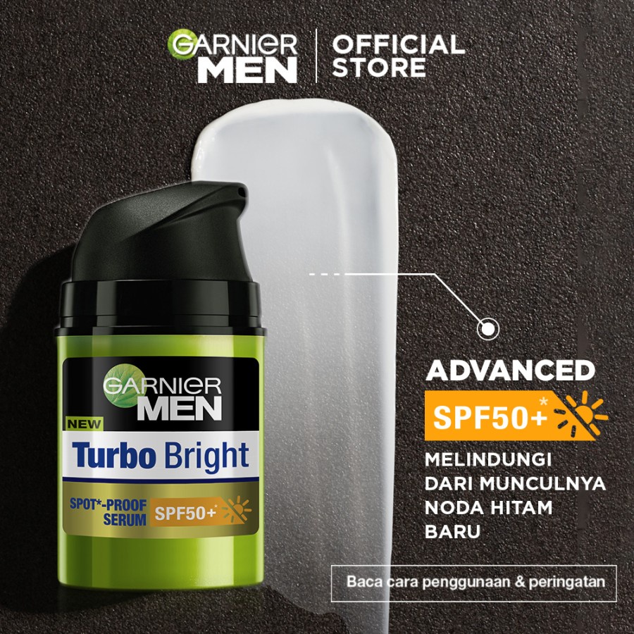 Jual Garnier Men Turbo Bright Spotproof Serum SPF50+ 40ml | Shopee Indonesia
