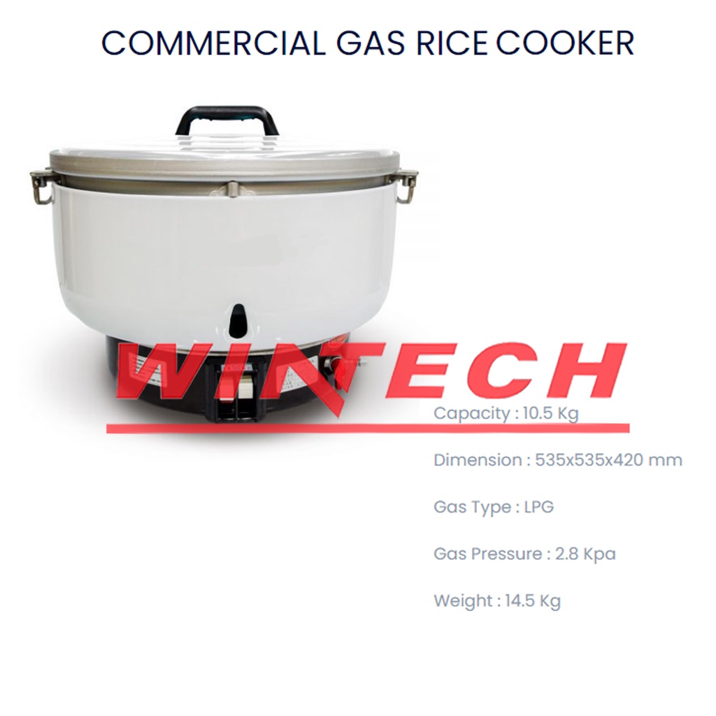 Jual Wintech GRC-16L Gas Rice Cooker 16 Liter - Penanak Nasi Pakai Gas Low Pressure Kapasitas 10 ...