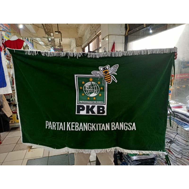 Jual bendera pataka partai PKB bendera custom bordir | Shopee Indonesia