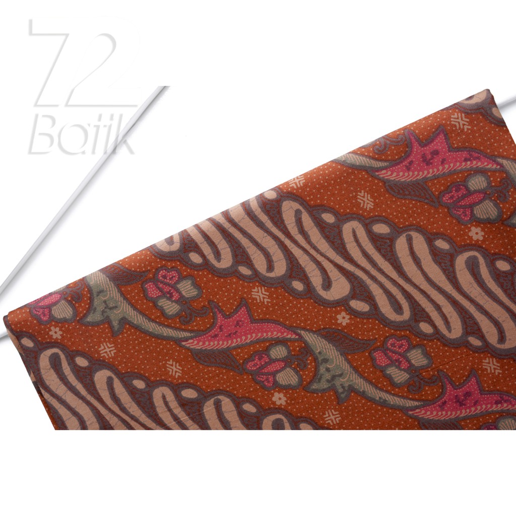 Jual KAIN BATIK PREMIUM Bahan Katun Motif Parang Warna Orange ...