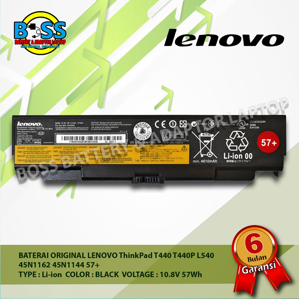 Jual Baterai 100% Original Lenovo Thinkpad W540 T540P L440 T440P L540 ...