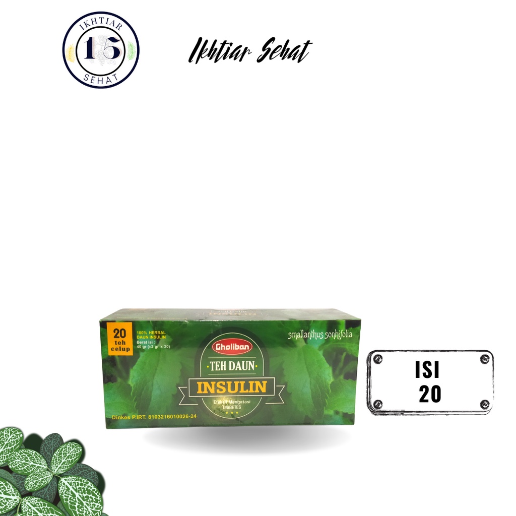 Jual TEH INSULIN GHOLIBAN ISI 20 TEH INSULIN HERBAL TEH CELUP INSULIN ...