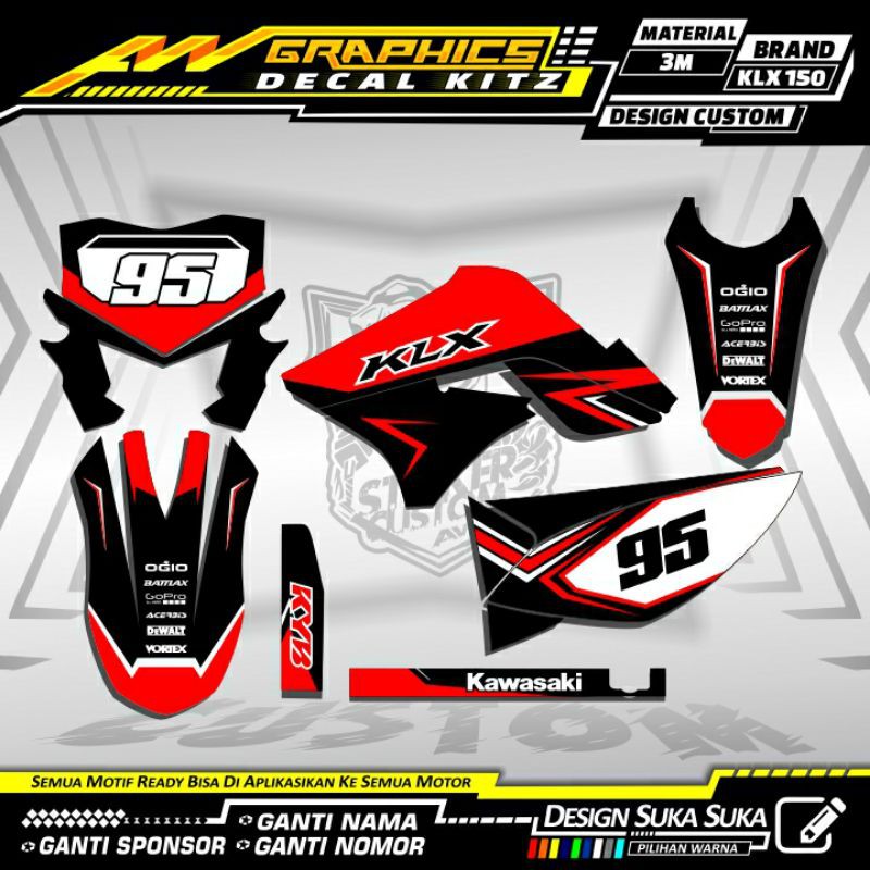 Jual DECAL STIKER KLX 150 LAMA - KLX OLD - KLX LAMA DESAIN CUSTOM ...