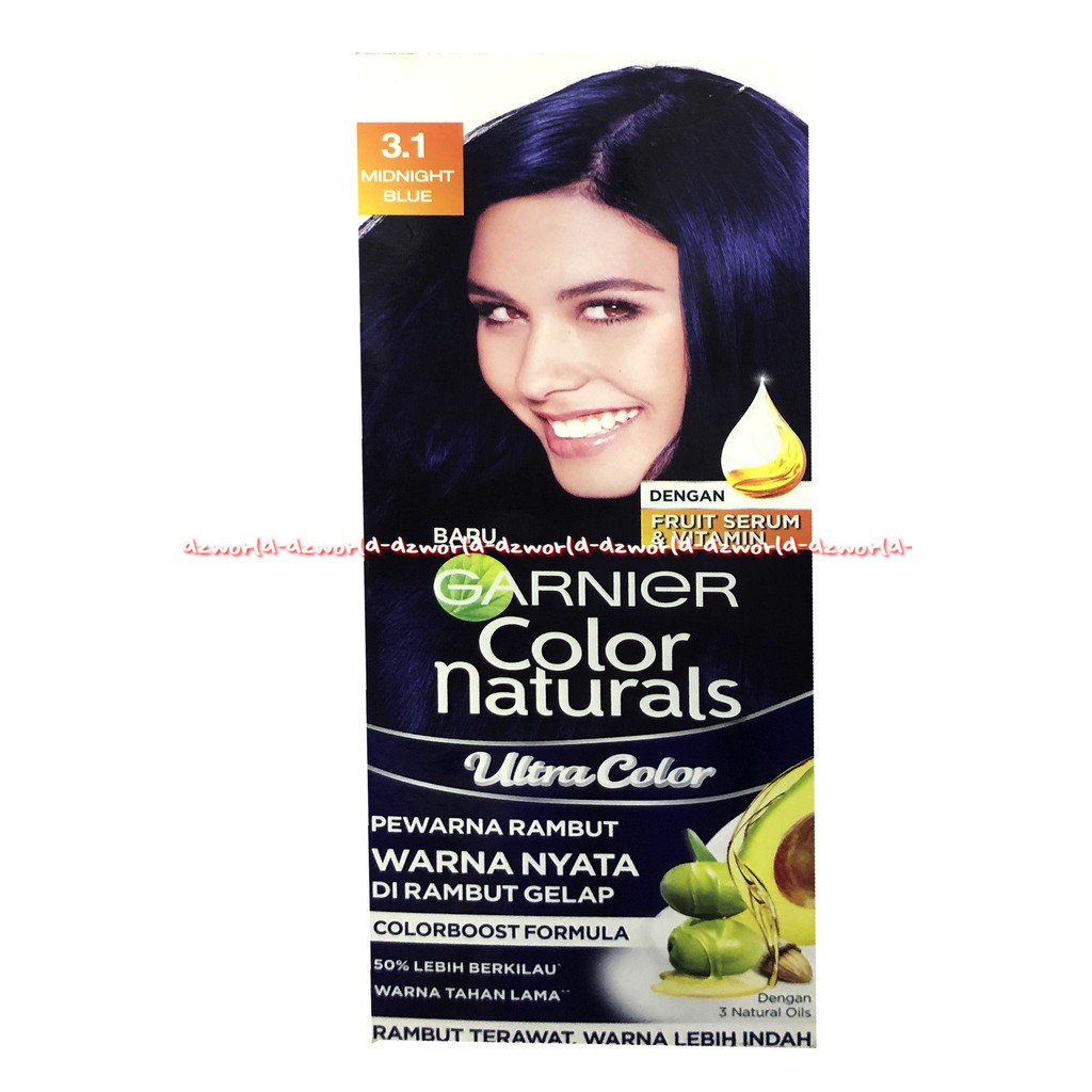 Jual Garnier Color Natural 3.1 Midnight Blue Biru Gelap Cat Rambut ...