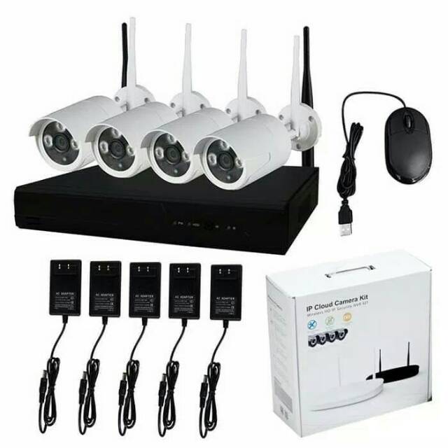 Jual Wireless NVR Kit HD P2P with 4 WiFi IP Camera CCTV 720P CMOS ...