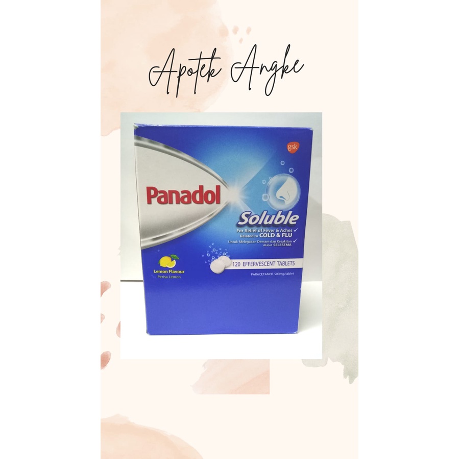 Jual PANADOL SOLUBLE TABLET EFFERVESCENT 500 MG RASA LEMON 1 STRIP 4 ...
