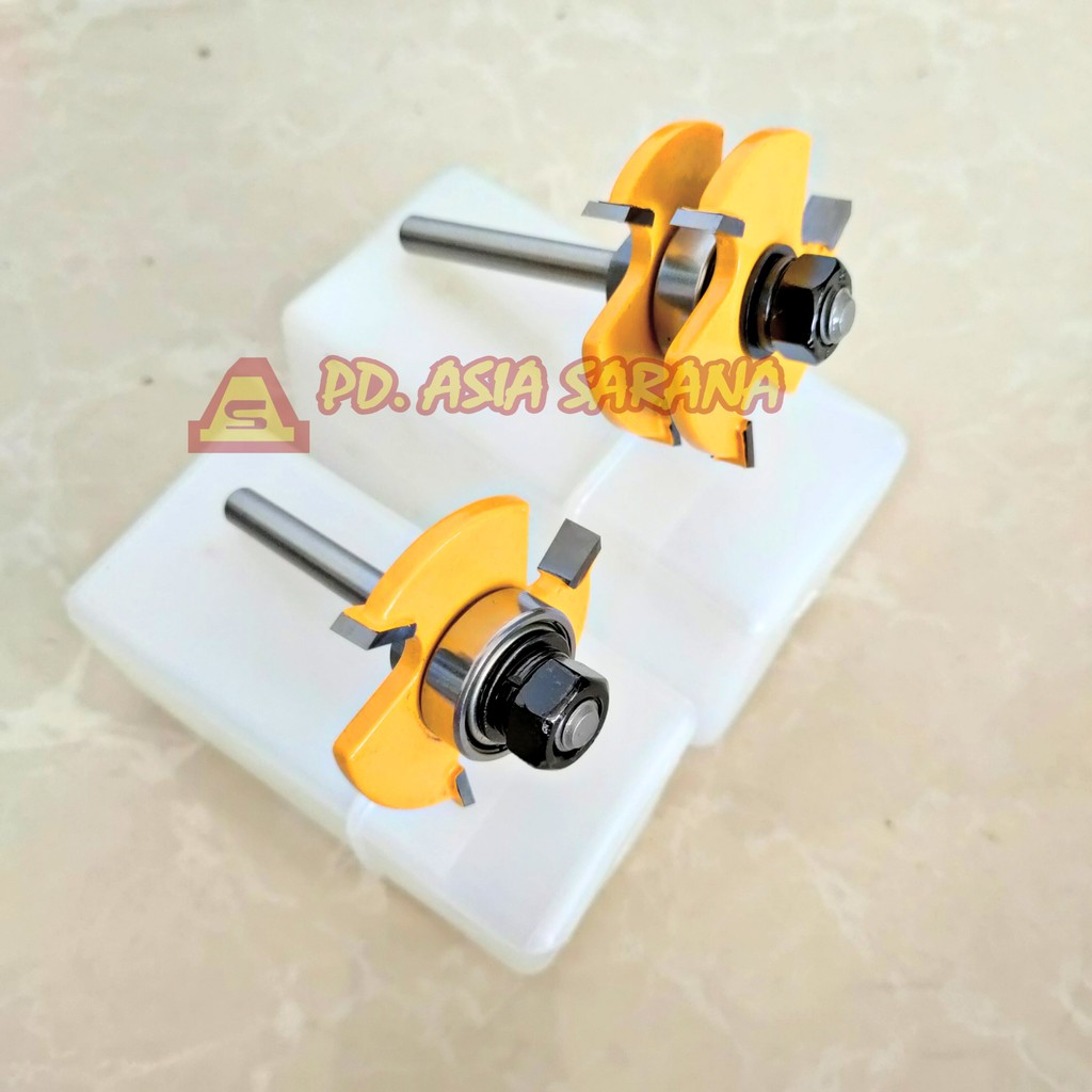 Jual Mata Profil 2pcs Set Sambung Kayu Router Joint Tenon Bit Tongue ...