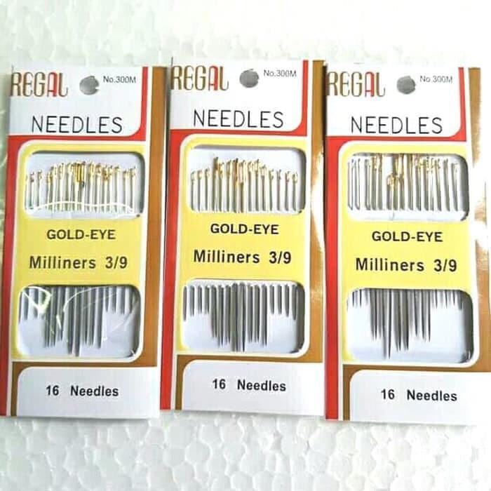Jual Jarum jahit isi 16pc Regal Gold Eye Miliners | Shopee Indonesia