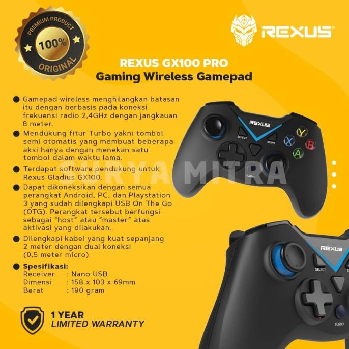 Jual Gamepad Rexus GX100 Pro Gaming Wireless | Shopee Indonesia