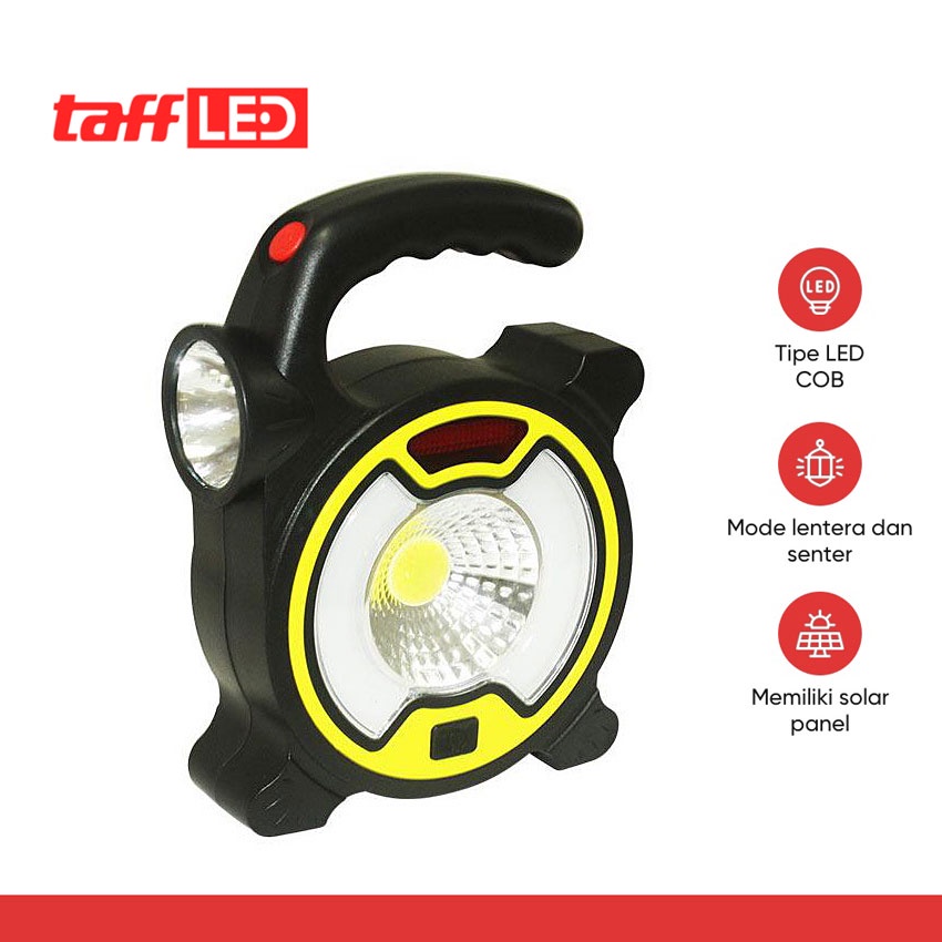 Jual TaffLED Lampu Senter LED Lantera Camping Kemah COB Solar Panel ...