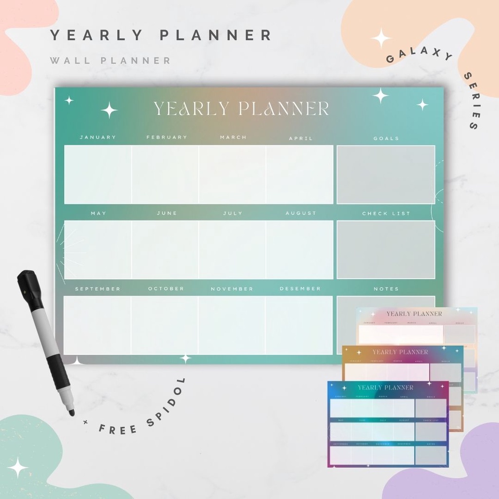 Jual Wall Planner Solucine - Galaxy Series - Yearly Planner, Monthly ...