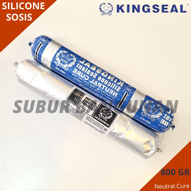 Jual Lem Silicone Sealant Sosis Kingseal Clear/ Black/ White / Grey 800 ...
