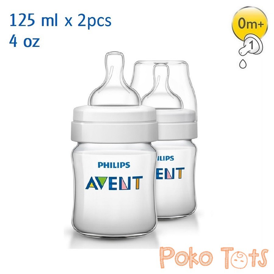 Jual Philips Avent Classic Feeding Bottle 125ml Twin Pack Isi 2 Pcs ...