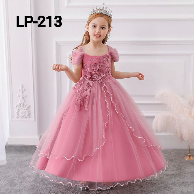 Jual (KBDA 05) LP-213 Gaun Party Anak Mewah Model Sabrina | Shopee ...
