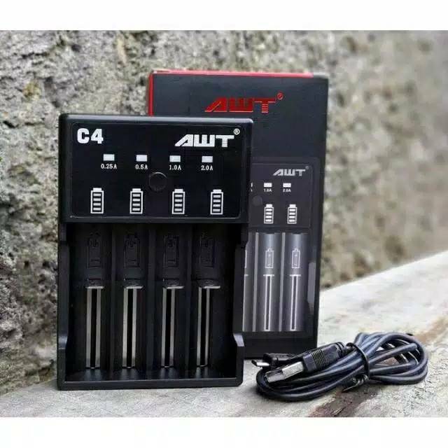Jual C4 Charger AWT 2A - Charger 4 Slot C4 AWT | Shopee Indonesia