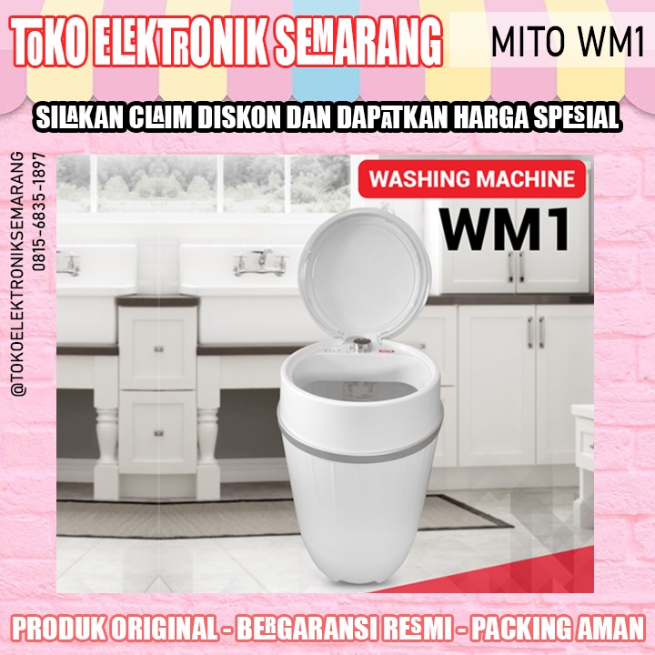 Jual MESIN CUCI MINI PORTABLE PORTABEL MITO WM1 KAPASITAS 3.5KG 170WATT ...