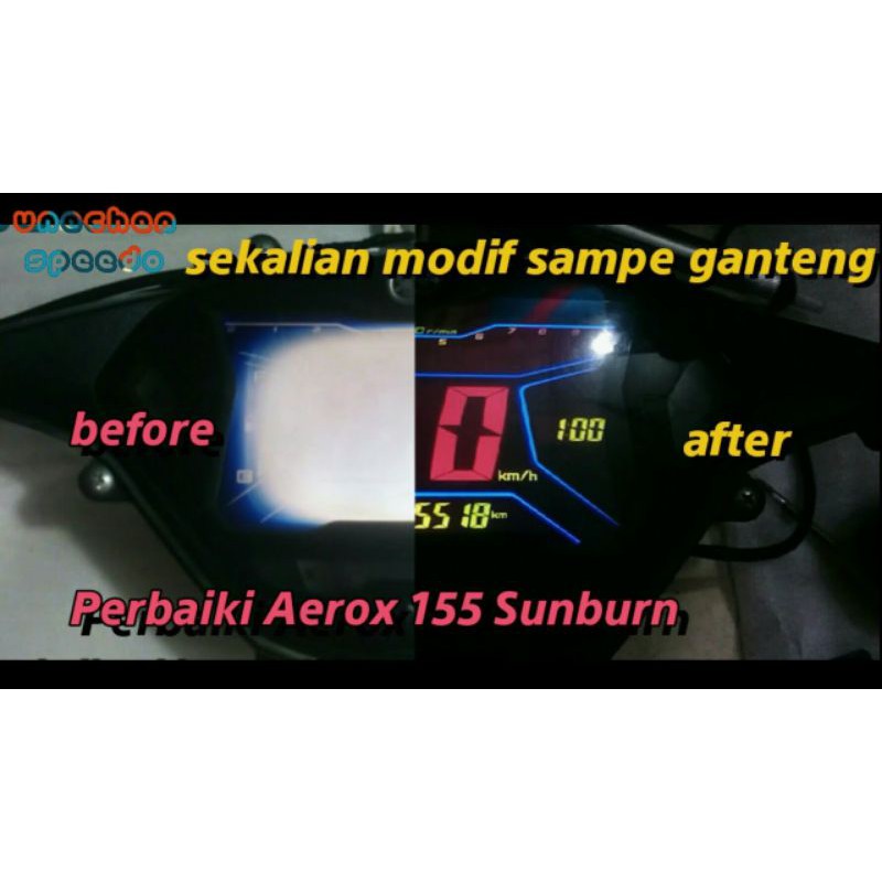 Jual stiker LCD Aerox paket sunburn, UNACHAN.SPEEDO | Shopee Indonesia