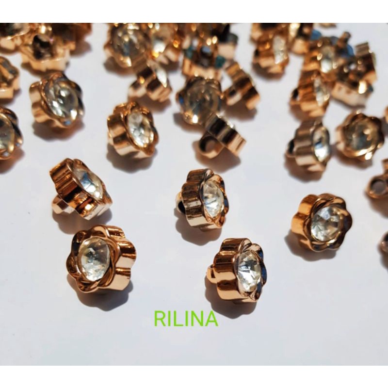 Jual KANCING BAJU MUTIARA BUNGA DIAMETER 13 MM /12 MM ISI 120 PCS ...