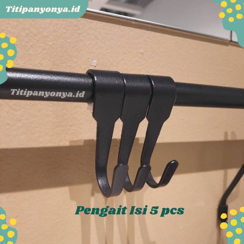 Jual Pengait Hook untuk Rel/Rak Dinding, tersedia Warna Hitam dan Gold ...