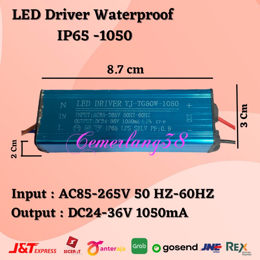 Jual LED Driver 50 Watt 1050mA AC-DC Casing Besi WATERPROOF TRAVO LAMPU PJU | Shopee Indonesia