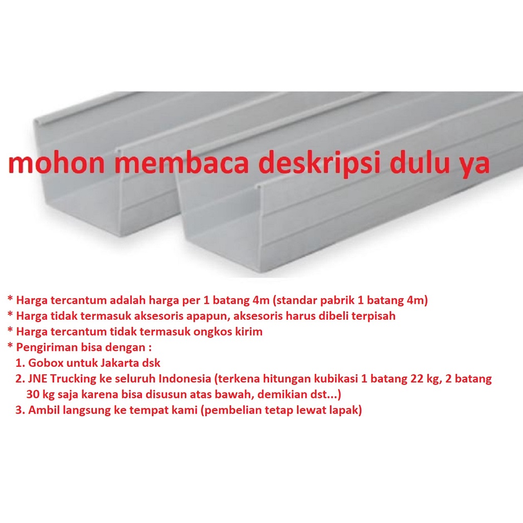 Jual Talang air kotak per batang 4m utuh PVC SG-220 RG-220 8" 8 inch 22 ...