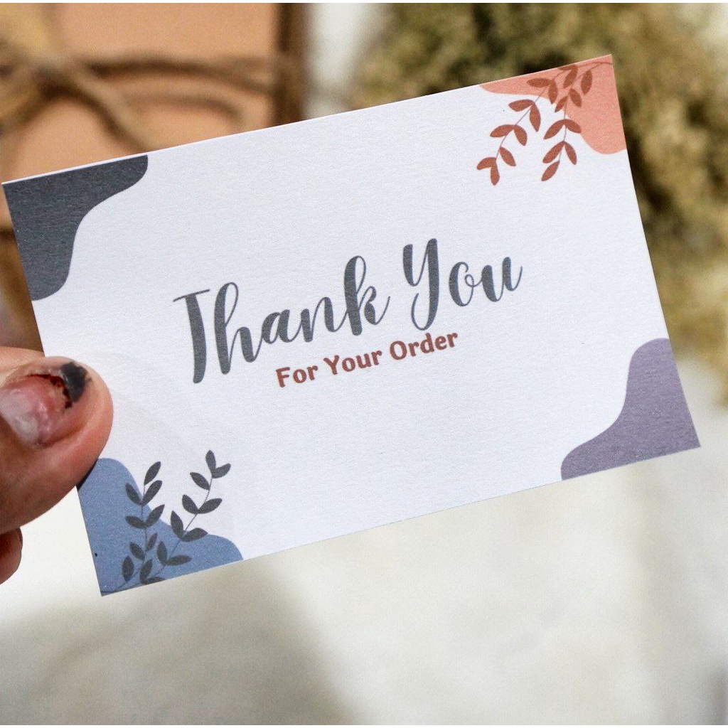 Jual Thankyou card custom design 6x9 CM / kartu ucapan thank you card ...