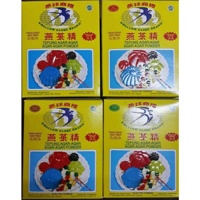 Jual Agar agar swallow globe aneka warna / Agar agar walet PER PACK ...