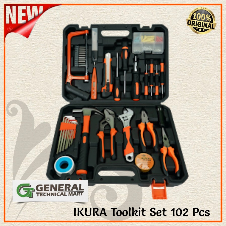 Jual IKURA Toolkit Set 102 Pcs - Hand Tool Kit Toolbox Perkakas Set ...