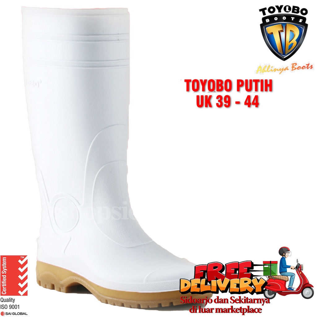 Jual Sepatu Boot Safety APD Toyobo Putih Panjang | Shopee Indonesia
