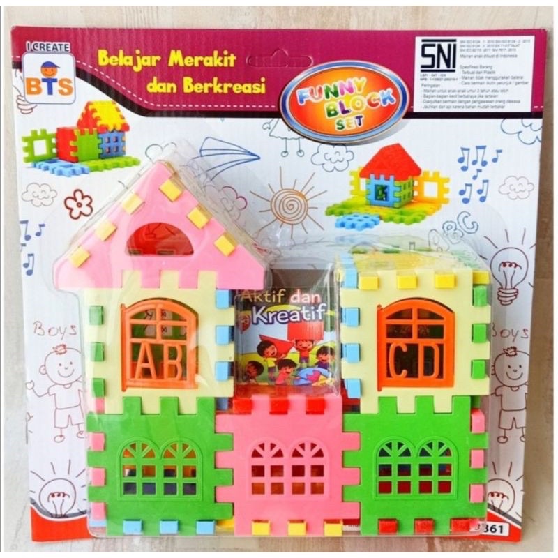 Jual MAINAN LEGO BLOCK SUSUN RUMAH SET - FUNNY BLOCK SET | Shopee Indonesia