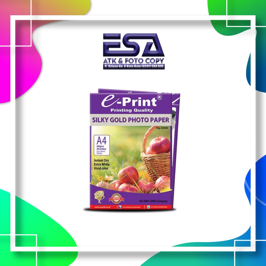 Jual Kertas Foto Eprint Silky Gold Photo Paper A4 260 Gsm 1 Pack ...