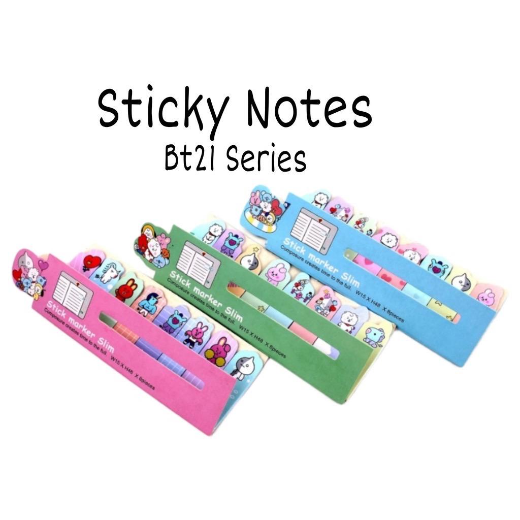 Jual STICKY NOTE MARKER BTS / BT21 IMPORT | Shopee Indonesia