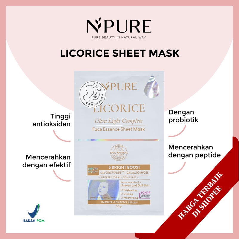 Jual NPURE Centella Asiatica Sheet Mask | NONI Probiotic Relax Me ...