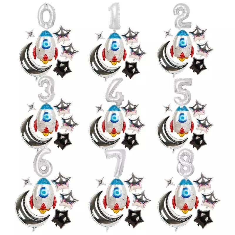 Jual Paket Balon Rocket Space Angka Bintang Bulan NASA | Shopee Indonesia