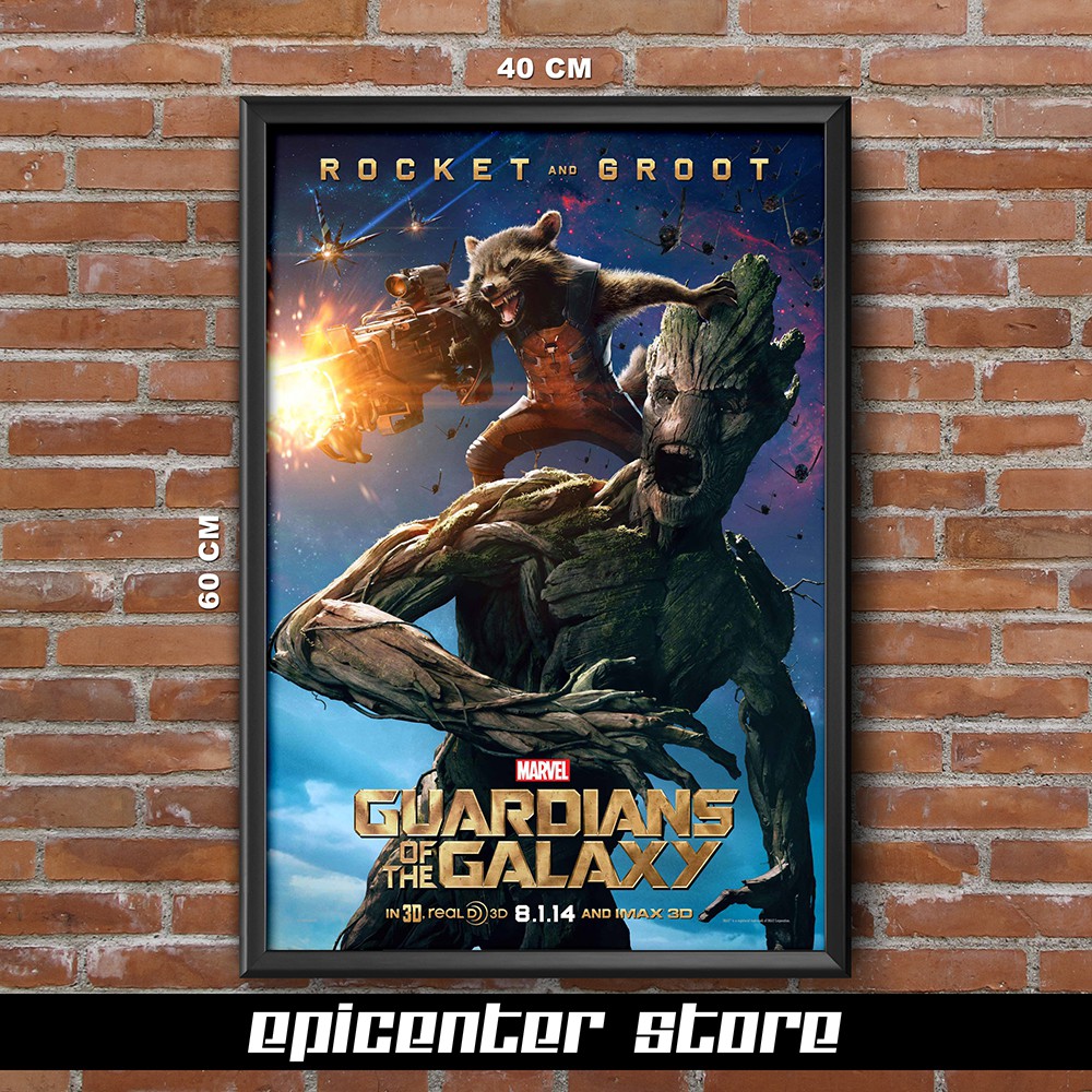 Jual Poster Film Guardians Of The Galaxy - Groot 40x60 + Frame | Shopee ...