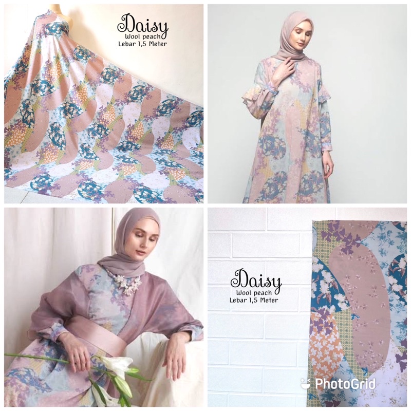 Jual KAIN MOTIF DAISY BAHAN WOOLPEACH | Shopee Indonesia