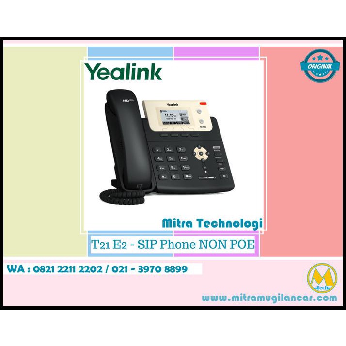 Jual Yealink Telephone Sip T21 E2 Telepon Ip Dual Line - Hitam Non Poe ...