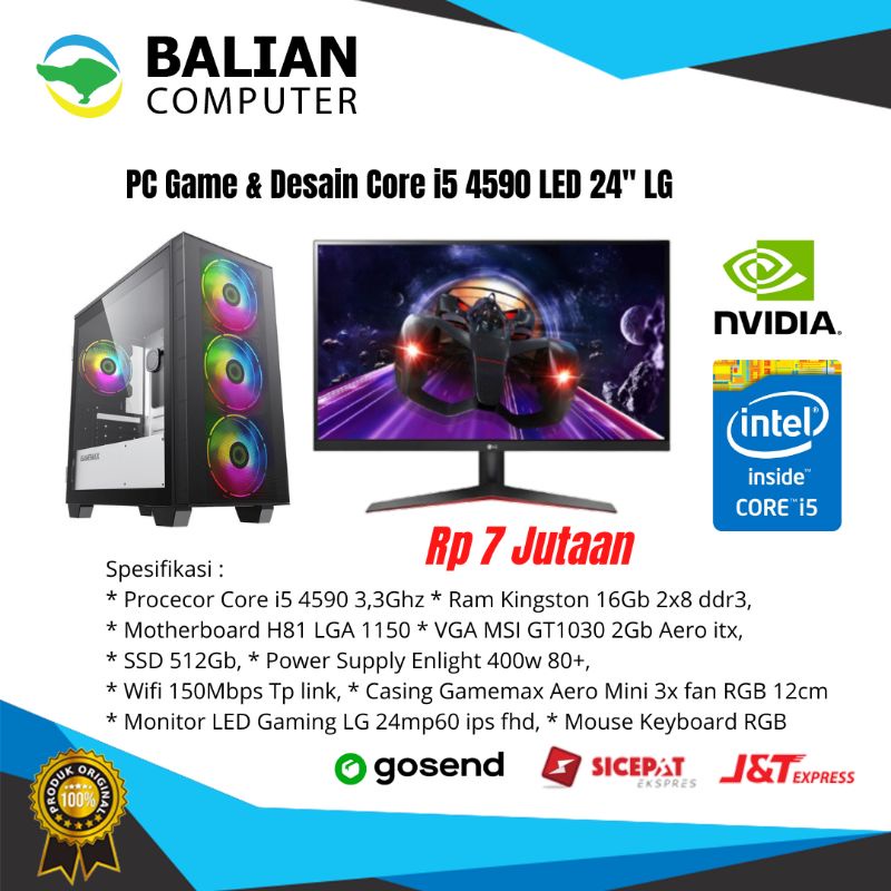 Jual Komputer / PC Gaming dan Desain Intel Core i5, Ram 16Gb, ssd 512Gb ...