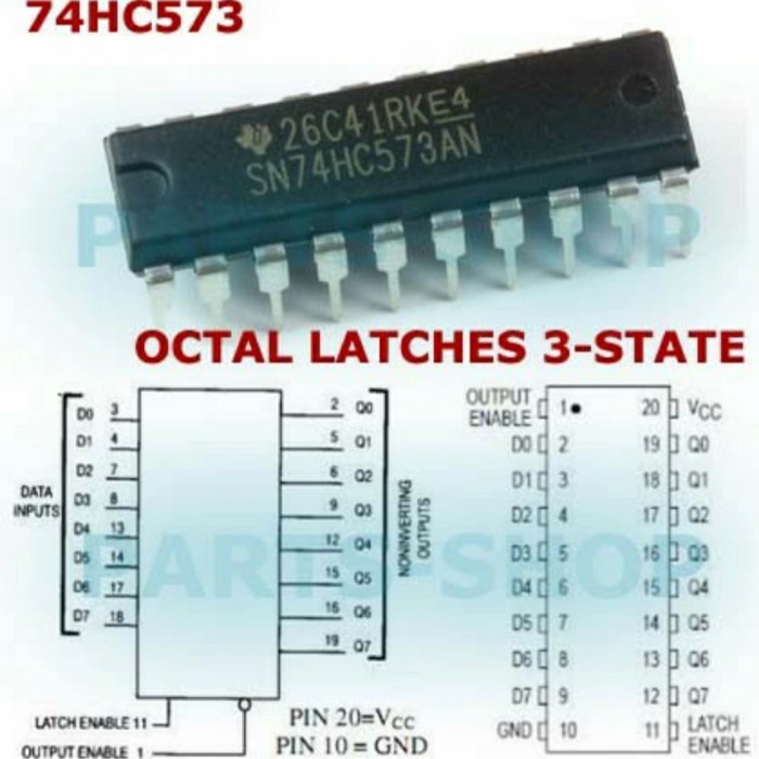 Jual IC bagus SN74HC573 TTL Octal D-Type 74HC573AN Latches 3 state ...